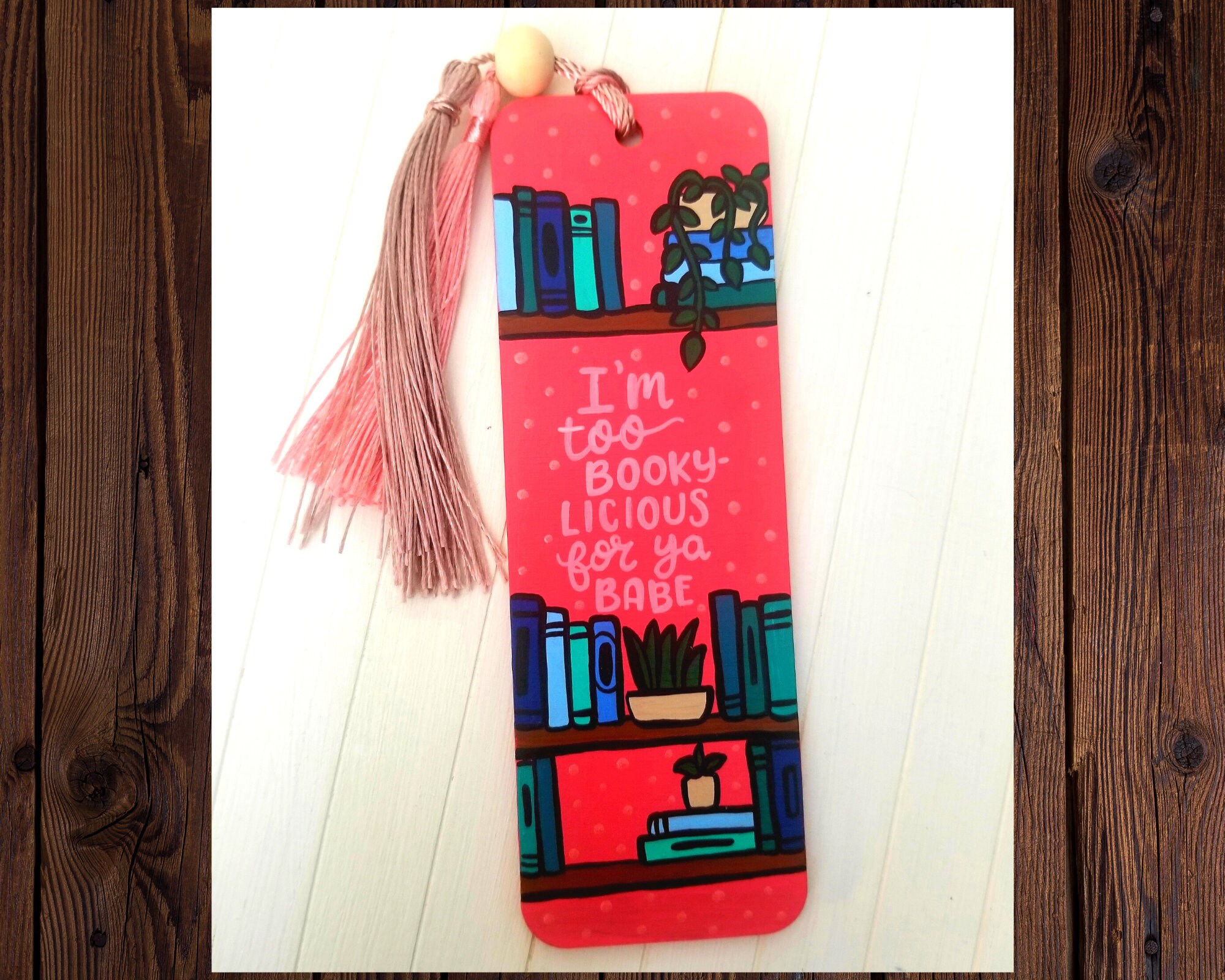 Funny Bookmark Sturdy Bookmark Wood Bookmark Hand Painted | Etsy