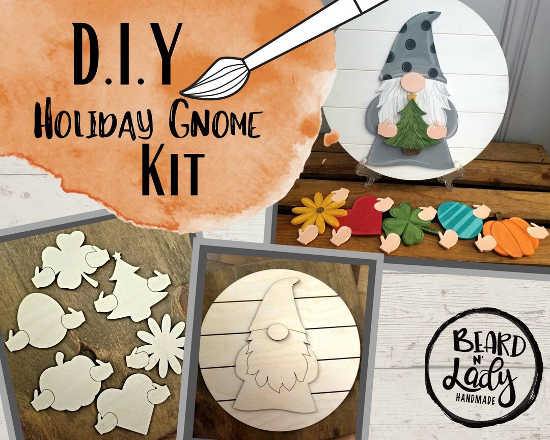 DIY Wood Sign Kit, DIY Gnome Kit, Wood Craft Kits, Interchangeable ...