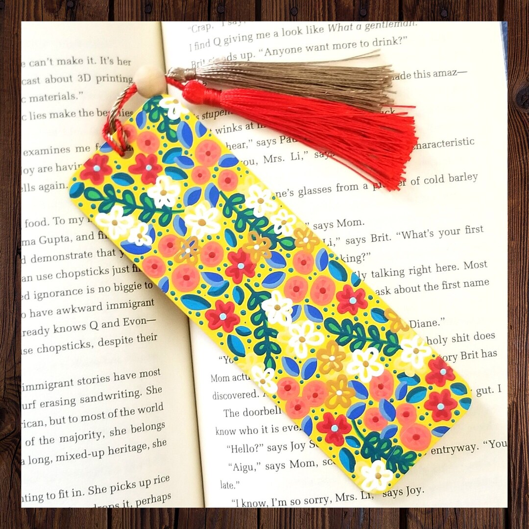 Colorful Bookmarks, Yellow Bookmark, Hand Painted Bookmarks, Stocking ...