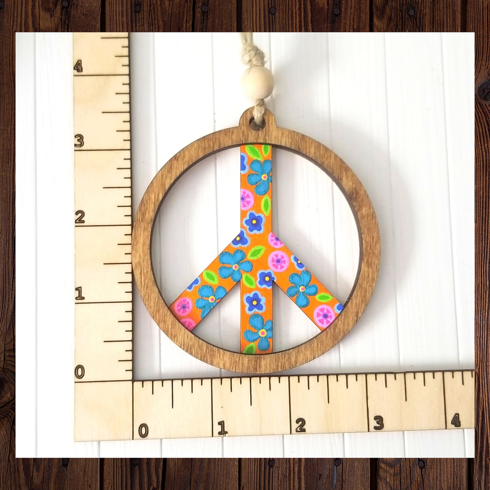 Peace Sign Ornament, Wood Peace Sign, Christmas Peace Sign, Hippie ...