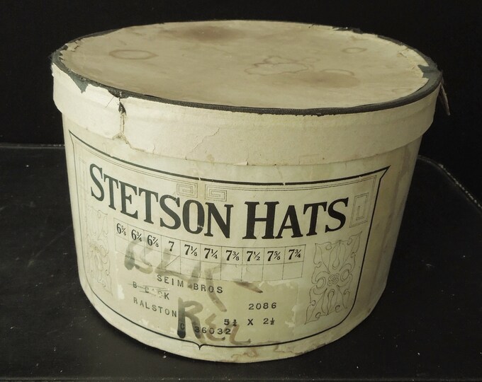 Stetson Hat Box Early 1900's Antique off White With - Etsy