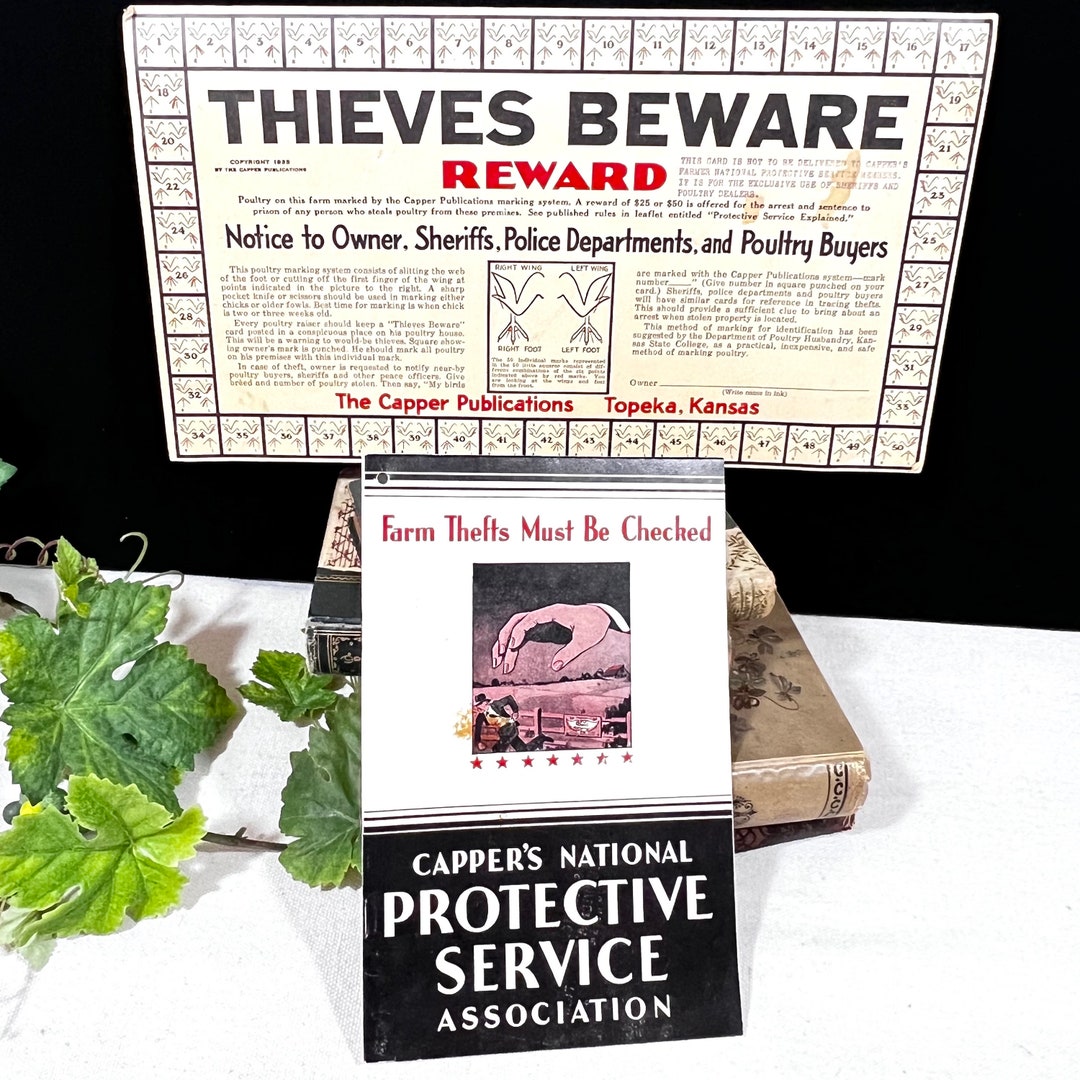 Vintage Interesting Signage - 1936 Farm Thief Sign & Booklet Vintage ...