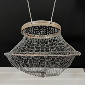 Wire Metal Mesh Basket Rustic Decor Fishing Minnow Basket - Etsy