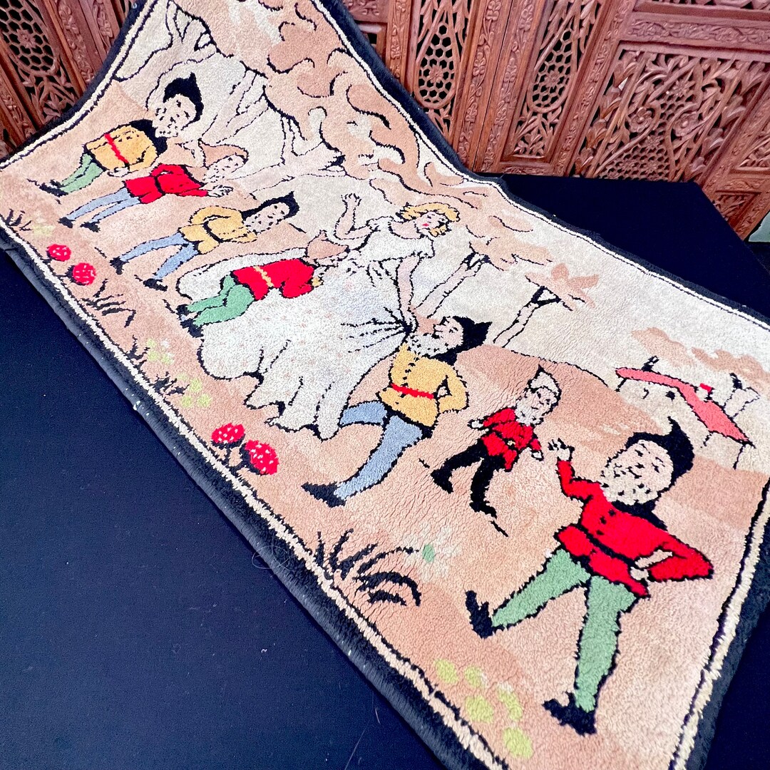 Snow White and 7 Dwarves Accent Rug Vintage Children's - Etsy