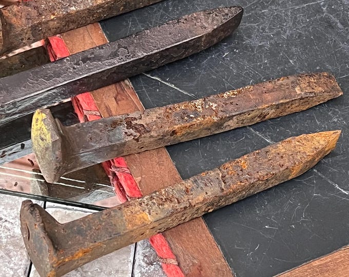 6 Scrap Metal Railroad Track Iron Spikes - Working on the Railroad ...