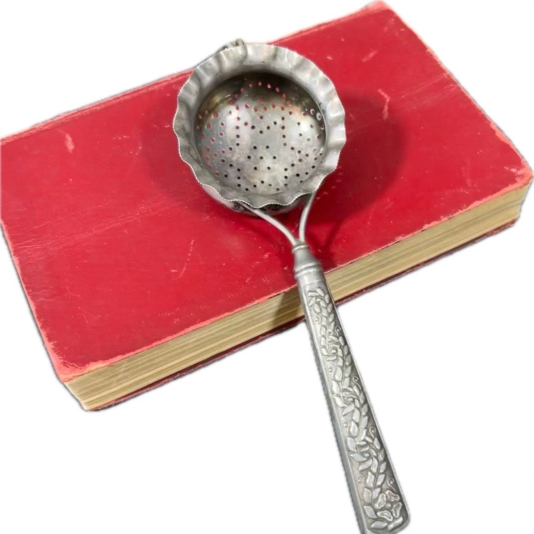 Have a Cuppa Tea Strainer W/ Handle Silver Sterling Bowl Rare Unusual ...