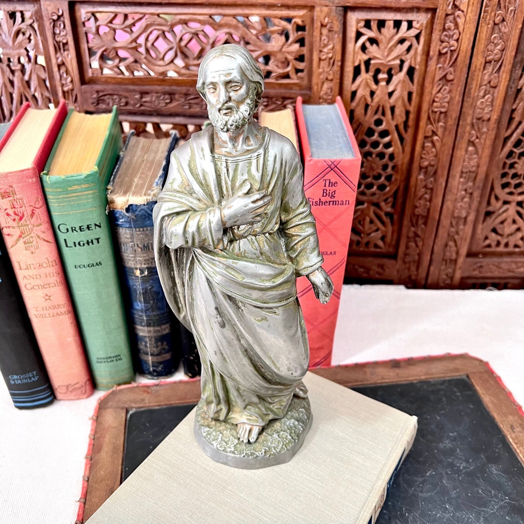 Metal Statue Figure, Figurine Art Vintage Saint / Prophet / Religious ...