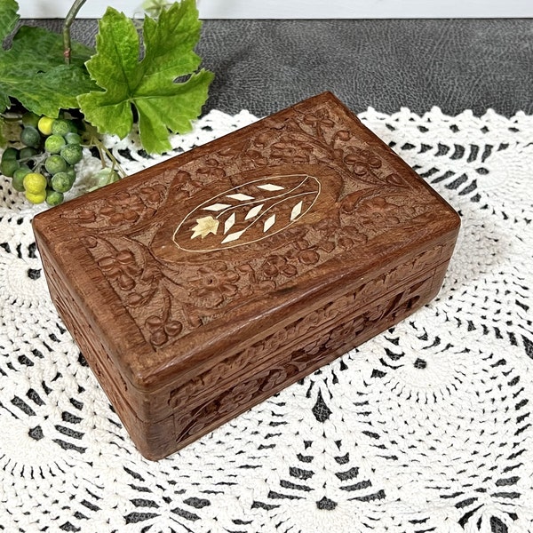 Carved Wood Box - Etsy