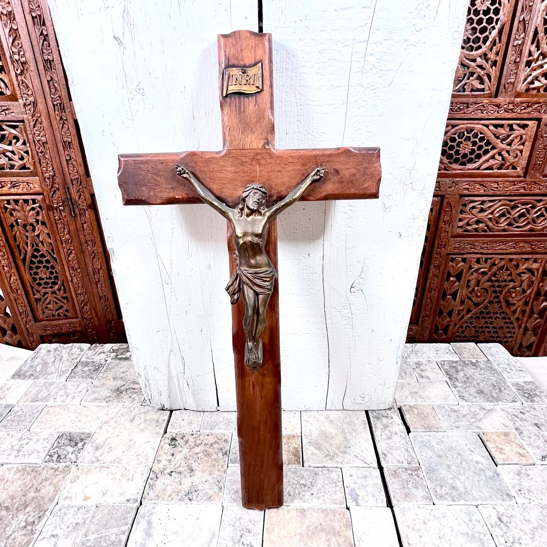 Large Wood Crucifix Christian Wall Art 20 2/8 X 10 1/8 Gift Religious ...