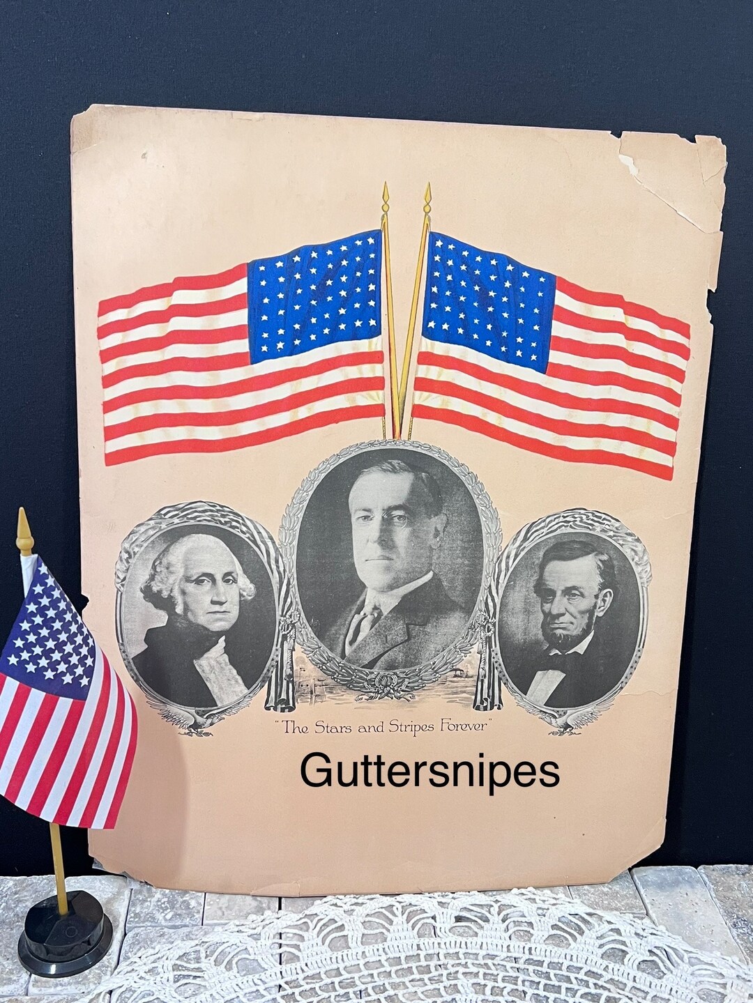 1917 WWI Patriotic Print Woodrow Wilson Artwork - Antique - Etsy
