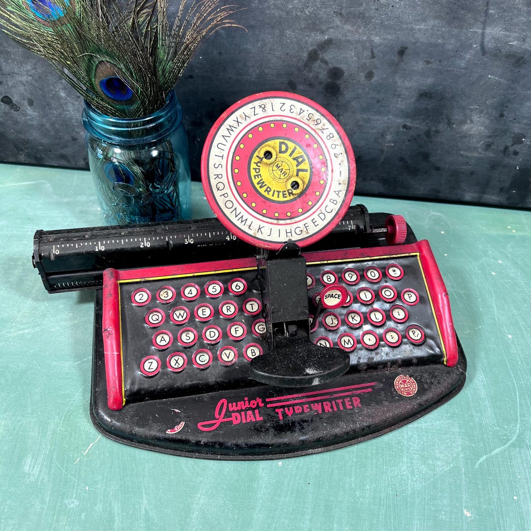 Toy Pretend Play Junior Dial Typewriter Metal Non Working Slightly the ...
