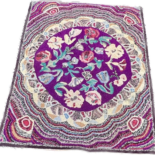 Primitive Hooked Rug - Etsy