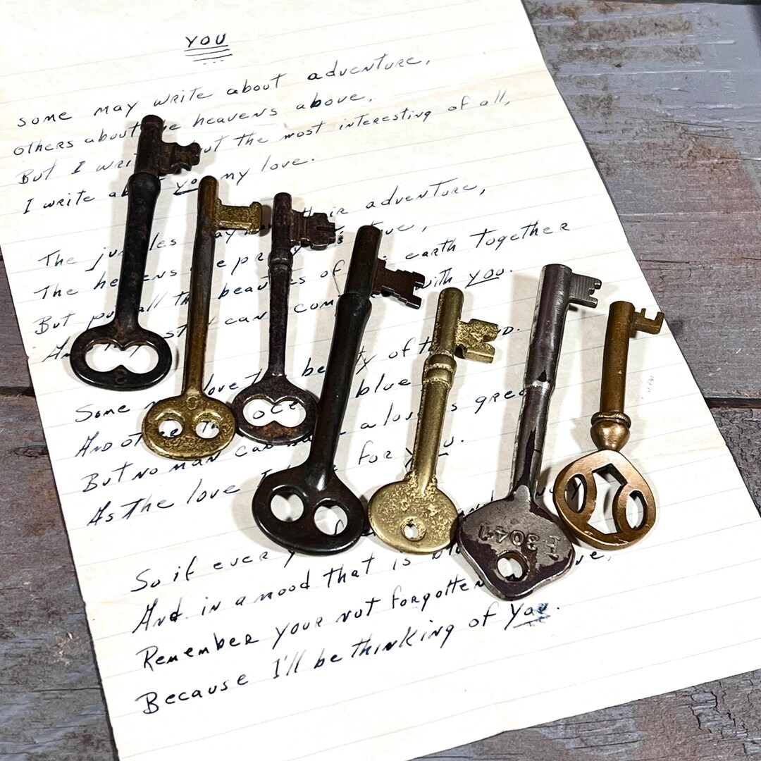 7 Skeleton Keys - Late 1800's Early 1900' Authentic - Steampunk ...