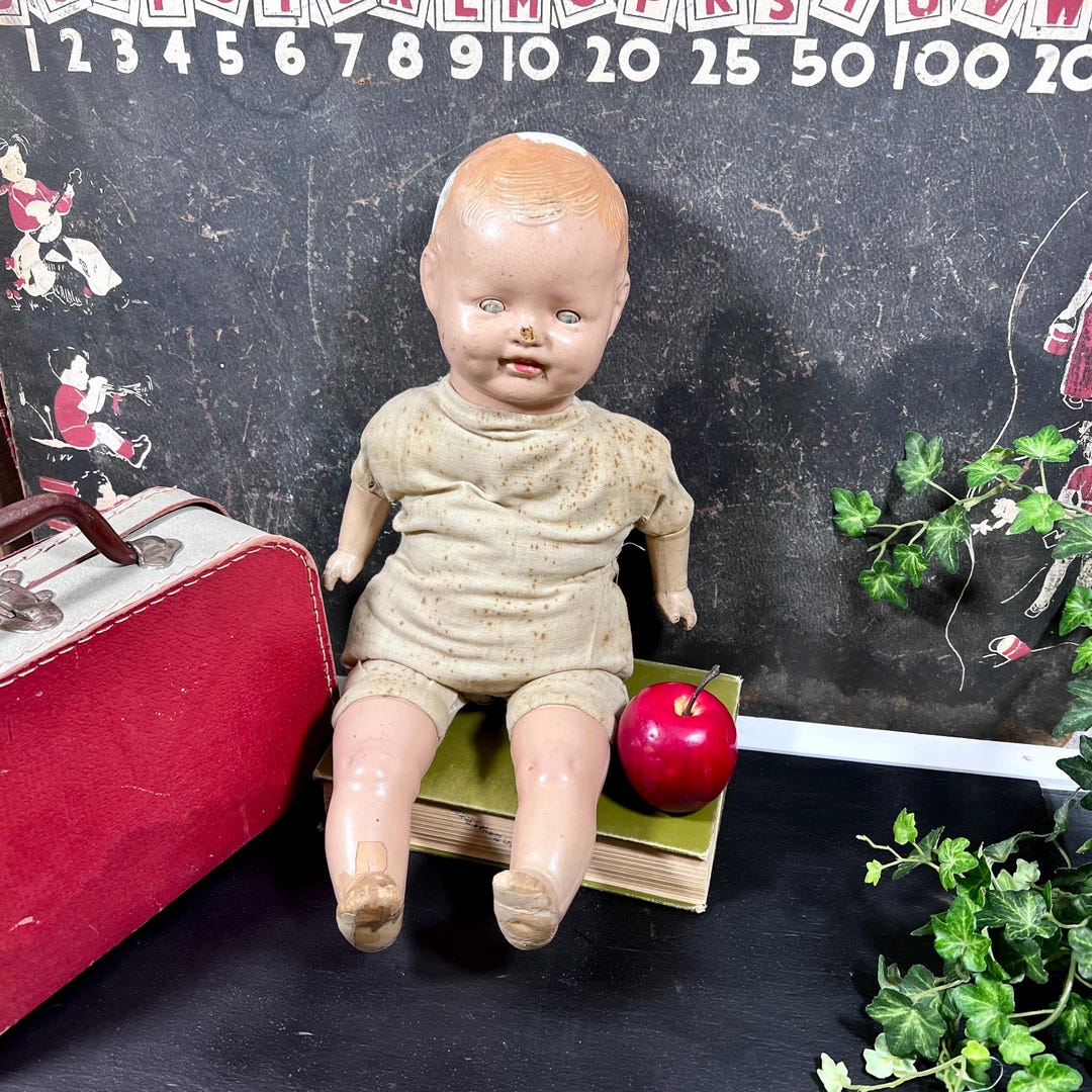 Slightly Creepy Composite Doll Baby Head and Legs W/ Cloth Body - Odd ...