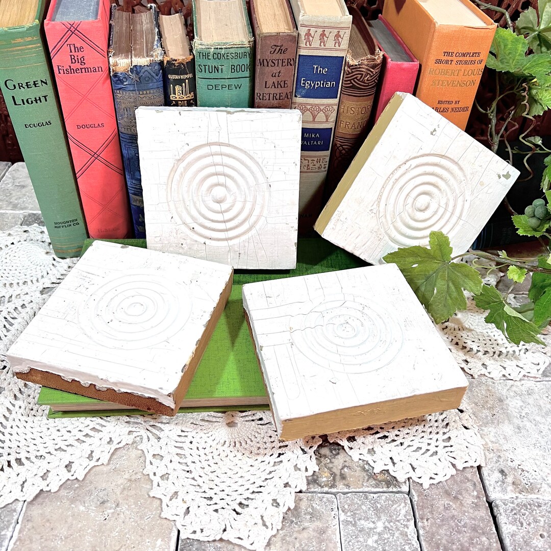 Architectural Rosettes Square White Painted Wood Trim Accents Bullseye ...