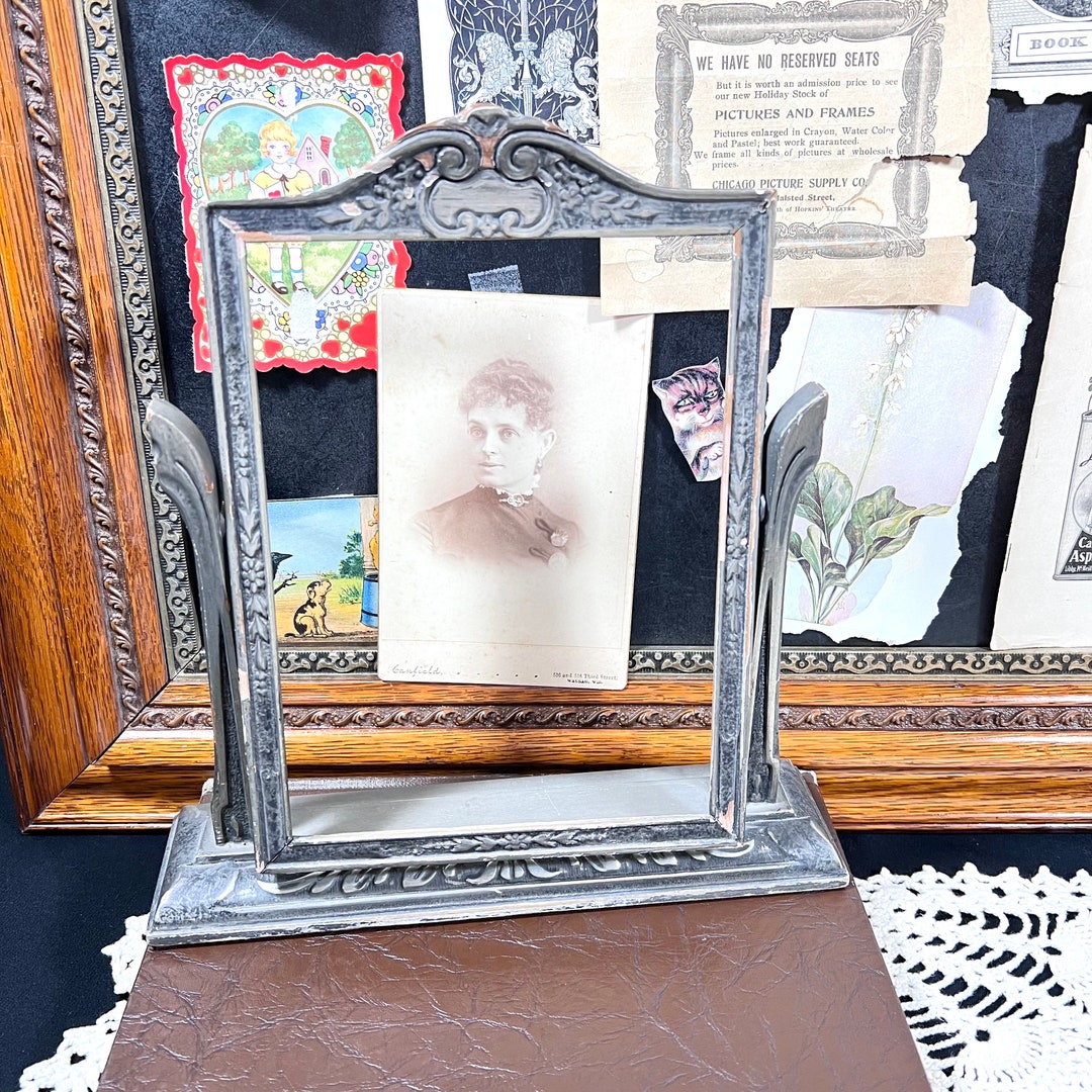 Table Top Frame Swing / Tilt Wood W/ Silver / Pewter Finish - Photo ...
