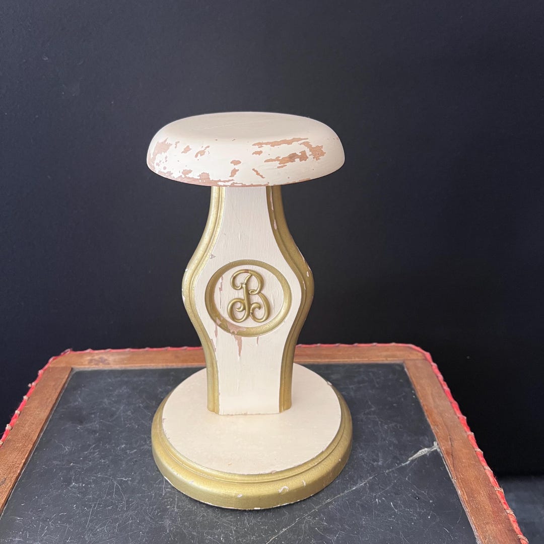 Hat Stand Table Top Dresser Counter Display - Wooden W/ Monogram B ...