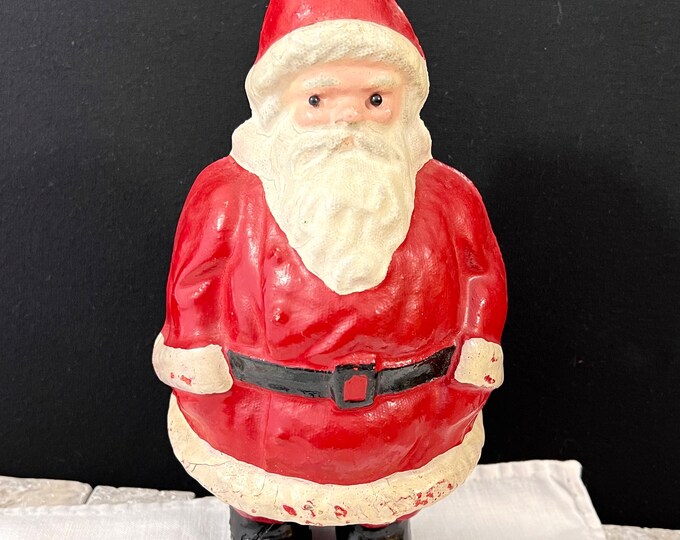 Paper Pulp Santa in Red and White - Vintage Christmas Decoration ...