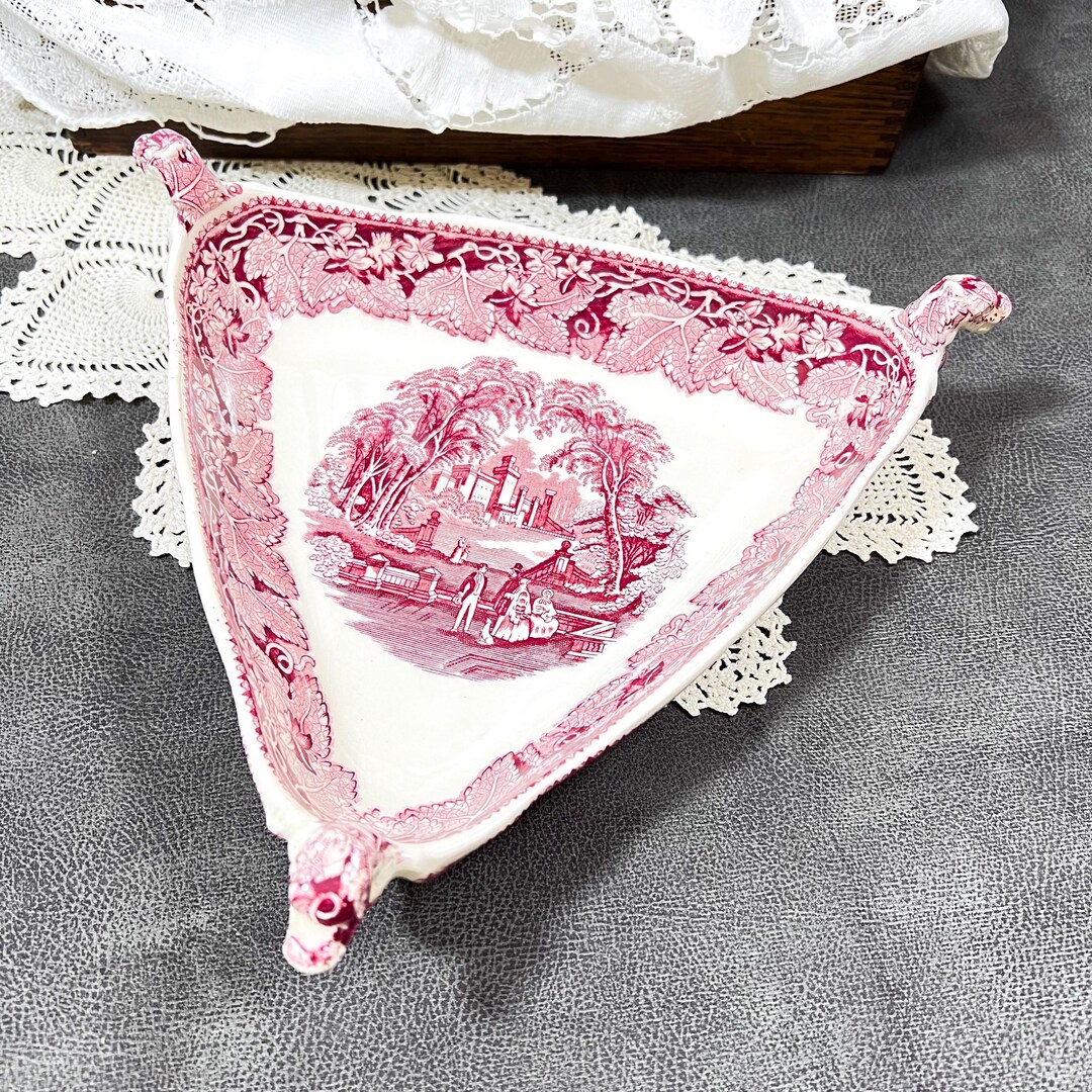 Love Dragons Rare Mason's Ironstone Red / Pink Vista Triangular ...