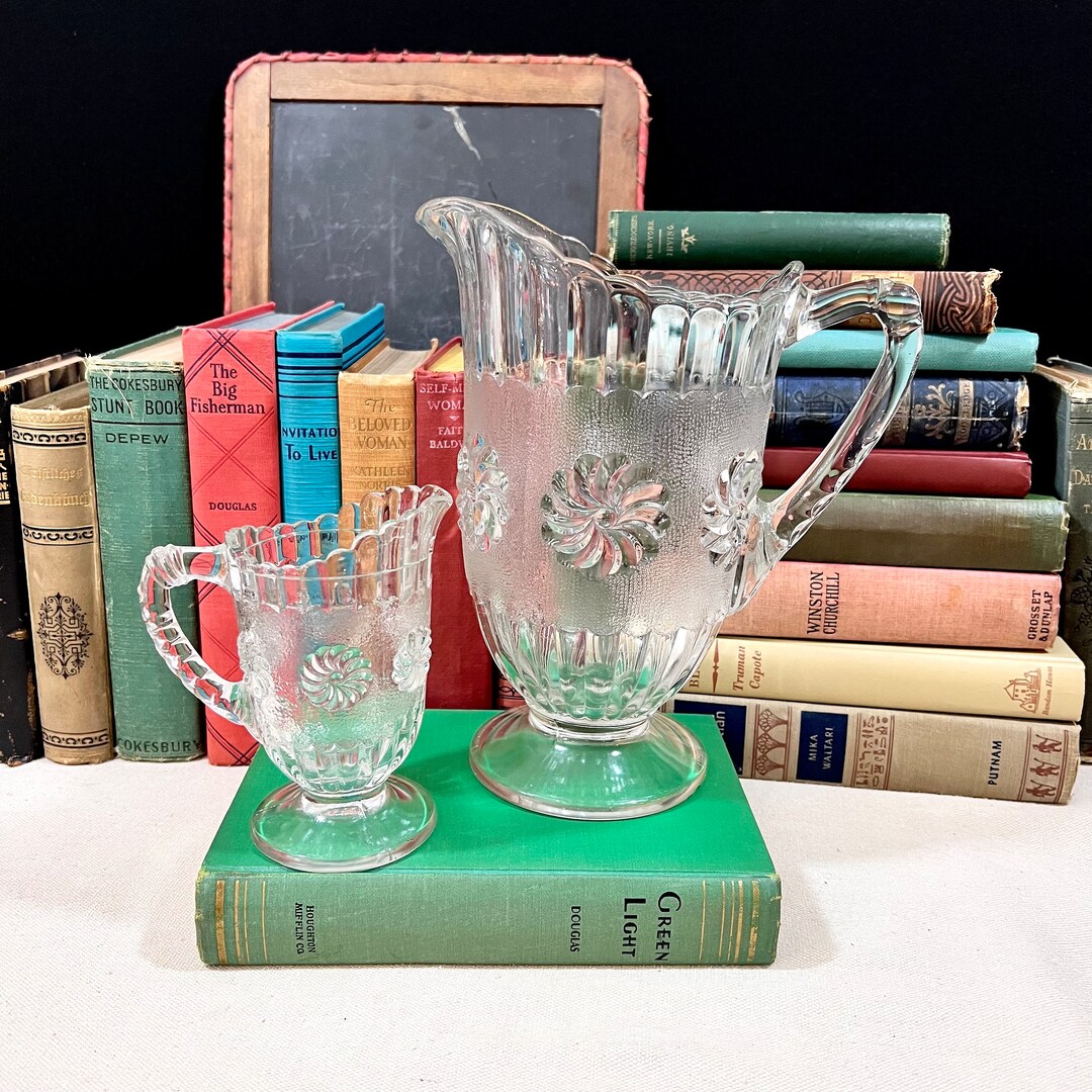 Antique EAPG 6 Oz. Creamer A U.S. Glass Roman Rosette - Etsy