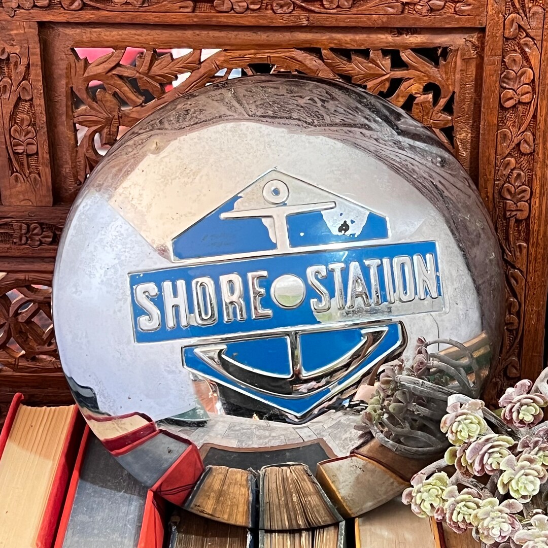 Funky Wall Art - One Shore Station Boat Trailer Hub Cap - Lake or Beach ...