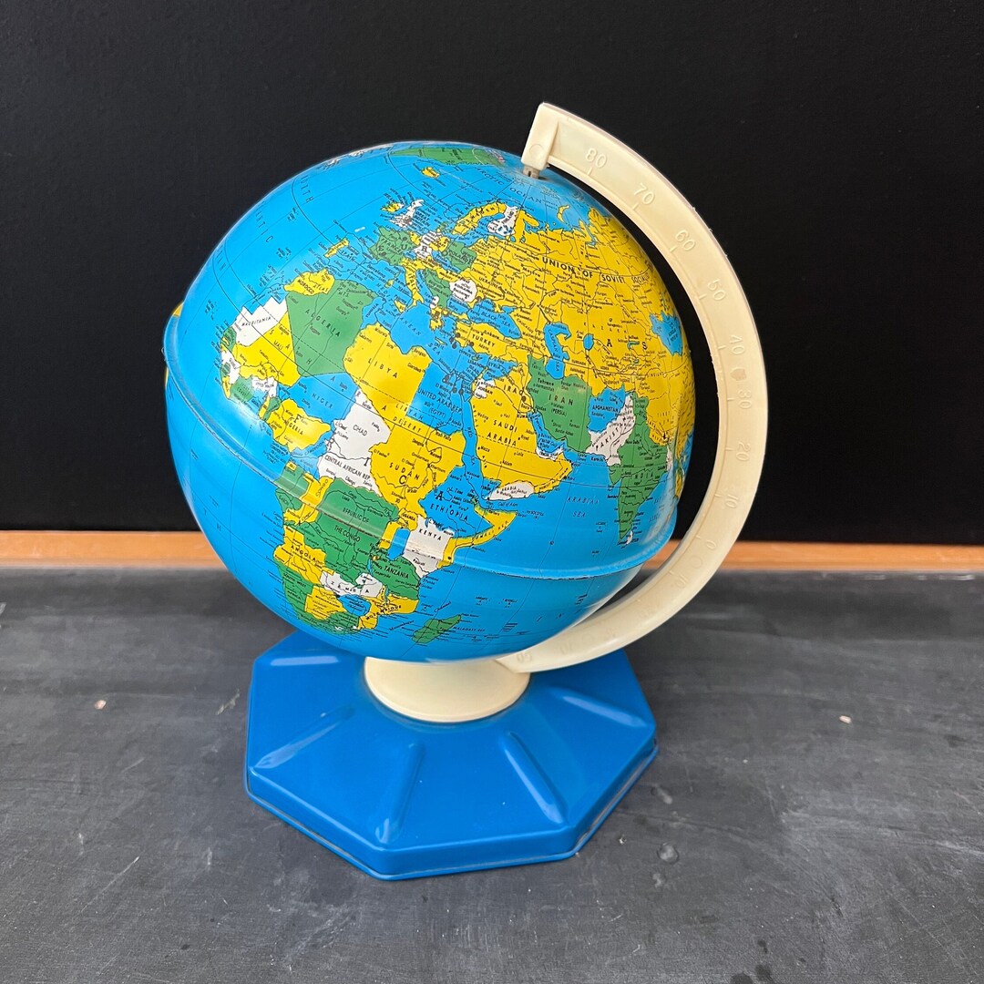 Around the World Metal Table World Globe J. Chein & Co Desk Table ...