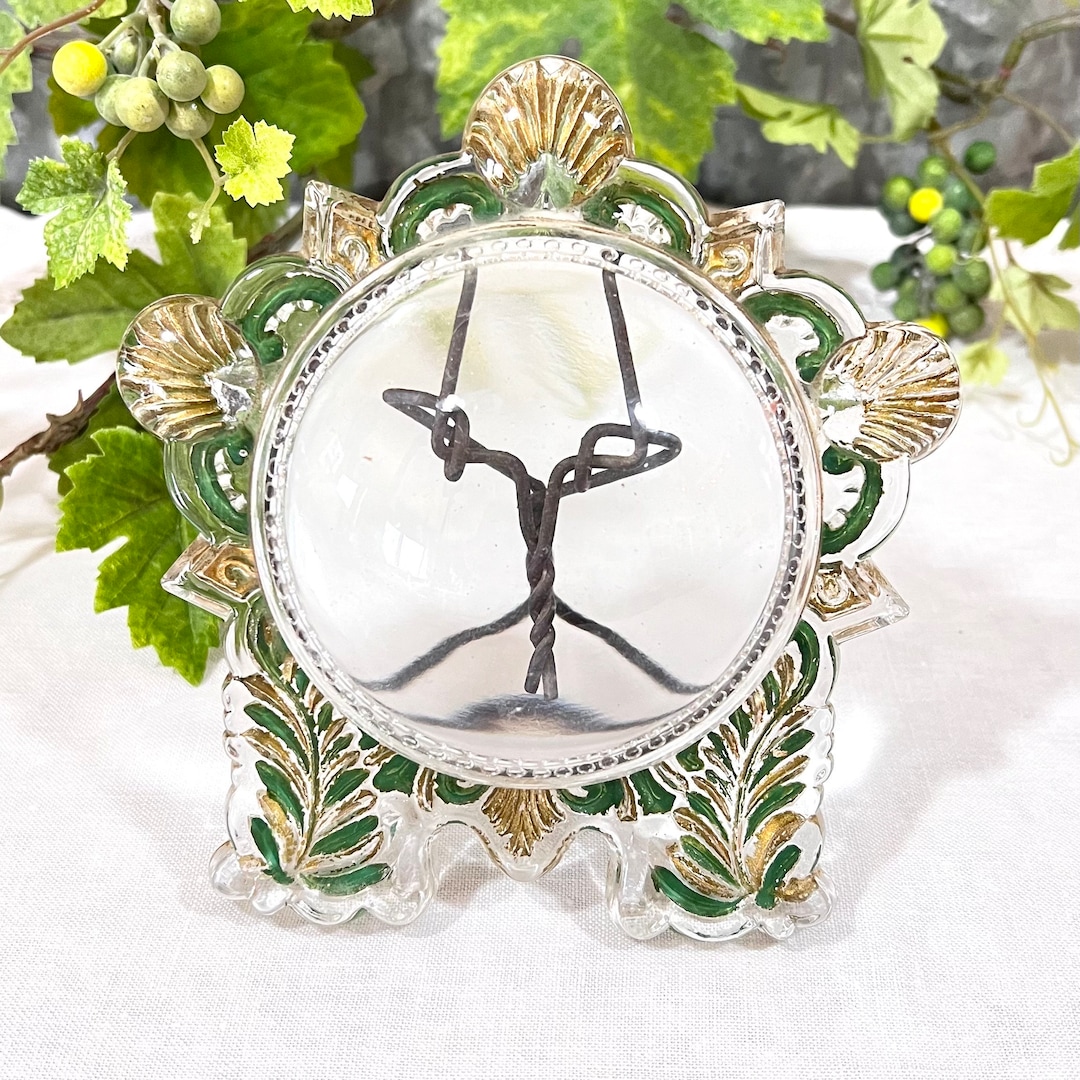 Magnifying Glass Frame Table Top Glass Bubble W/ Reverse Painted Design ...