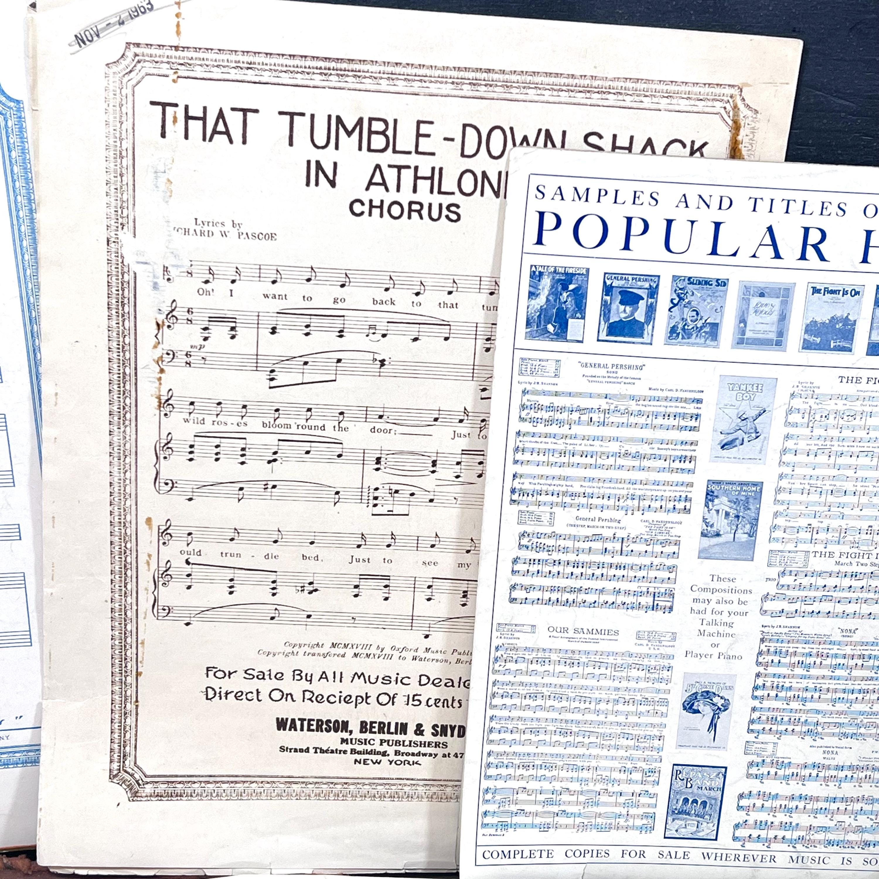 5 World War One Sheet Music and Art Patriotic - Antique - Etsy