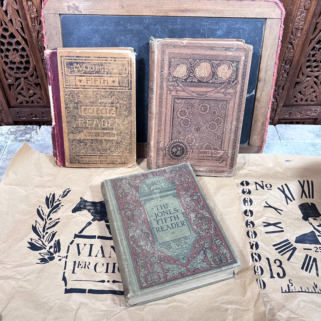 3 Antique School Books 1873,1885, 1903 Aged Textbooks -barnes ...