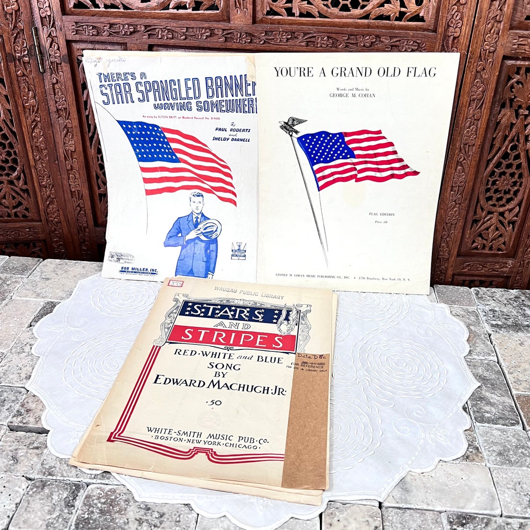 Wave That Flag American Patriotic Sheet Music 3pc. There's A Star ...