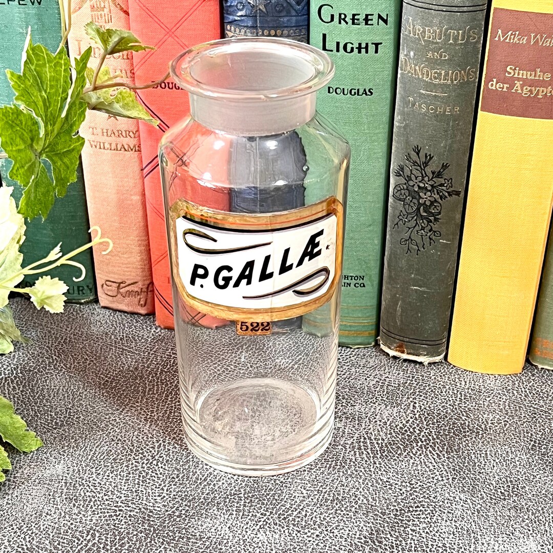 Glass Medical Apothecary Bottle W/ Original Label Under Glass for P ...