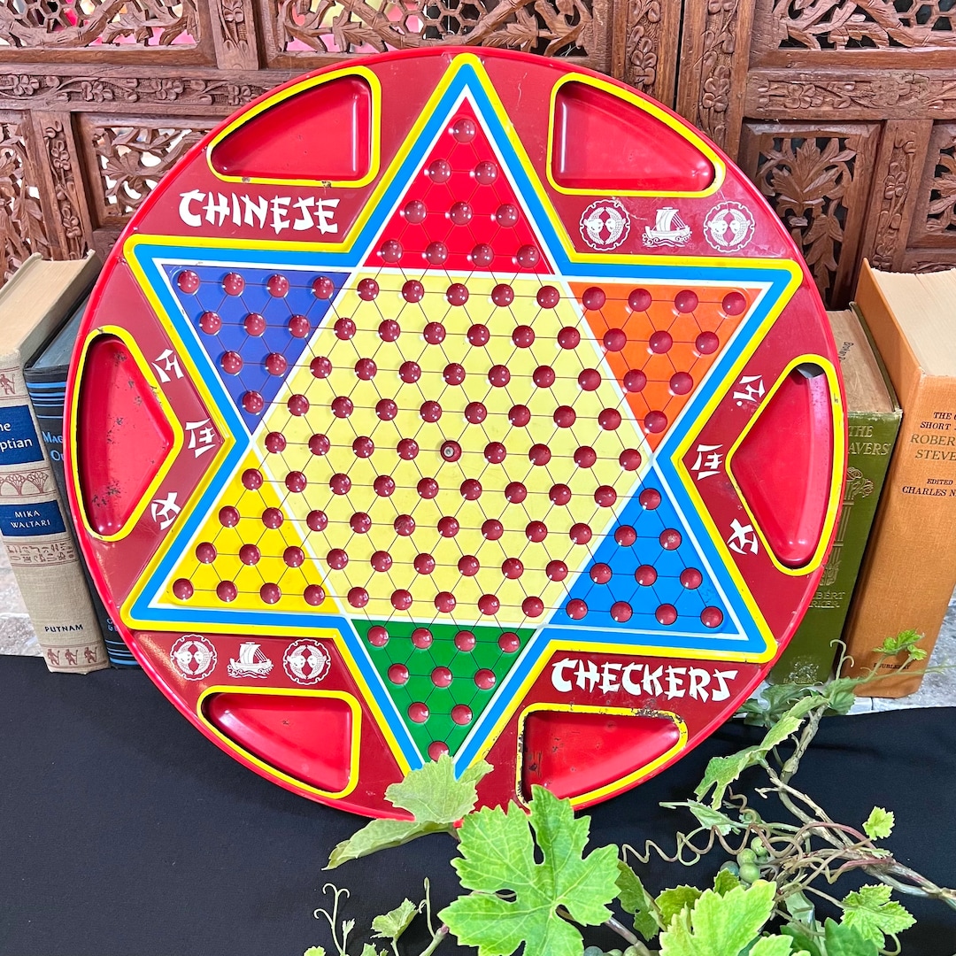 Vintage Game Time - Chinese Checkers Metal 2 Sided Board - the Ohio Art ...