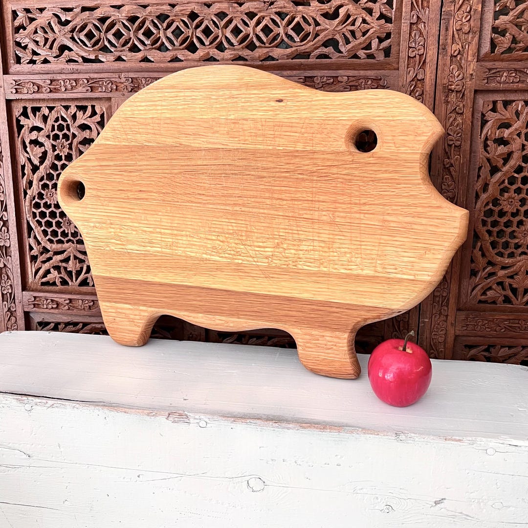 Pig Out, Cutting Board All Wood Shaped Like Pig Snout to Tail 17 3/8 ...