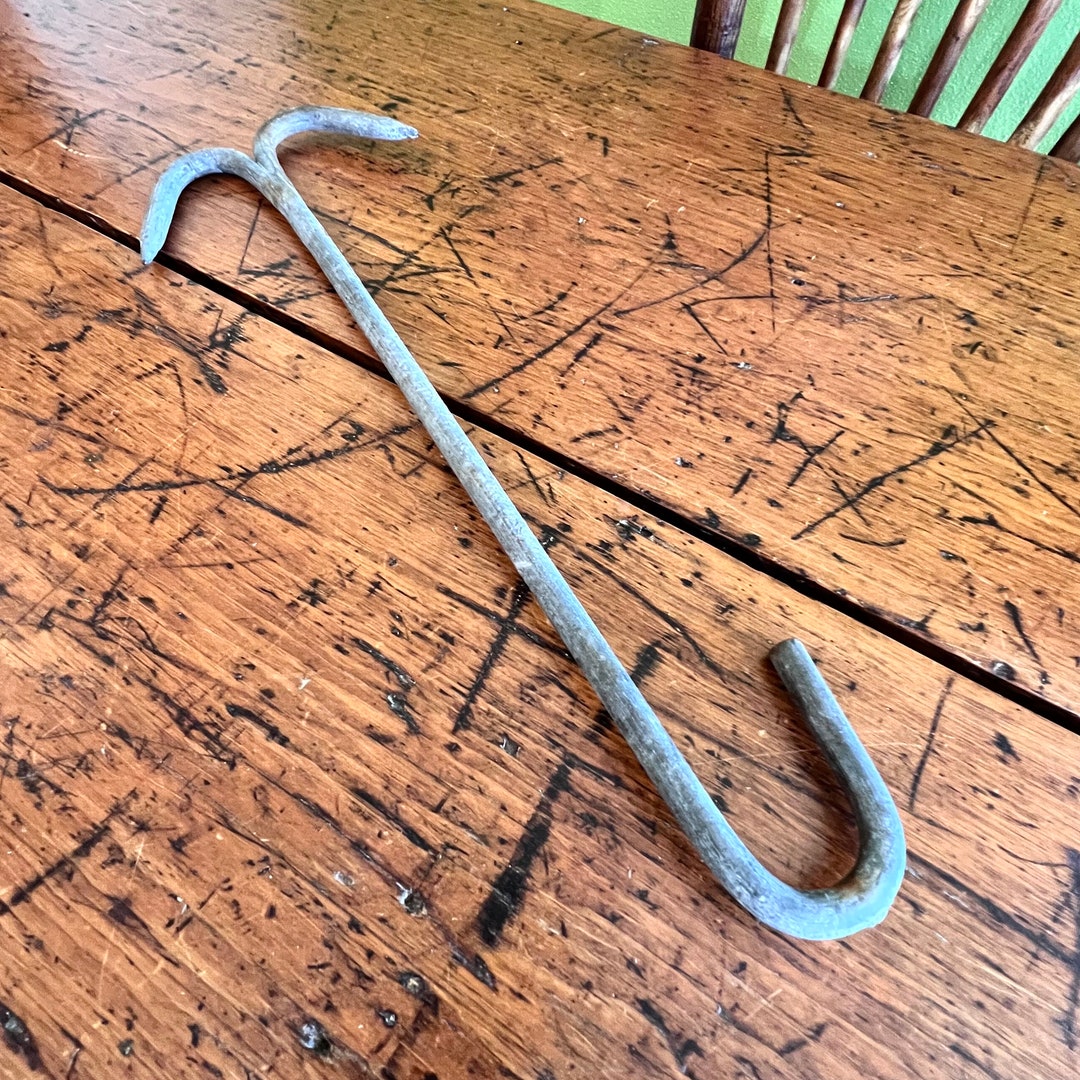 Sturdy Metal Meat Double Prong Hook Hang Your Ham or Better yet Hang a ...