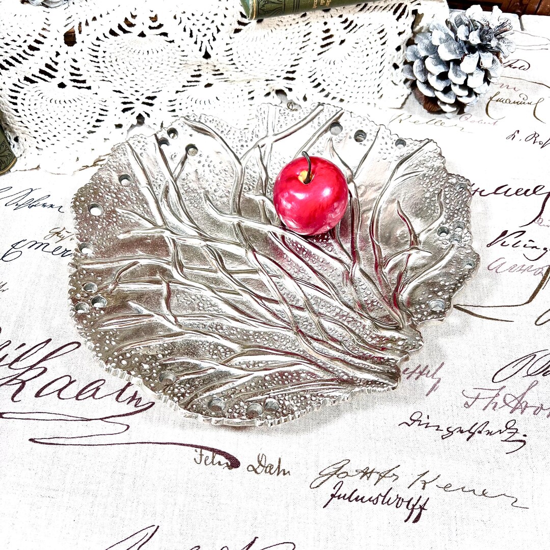 Vintage Aluminum Seaweed Tray Irregular Shape Cast Metal Decor, Prop ...