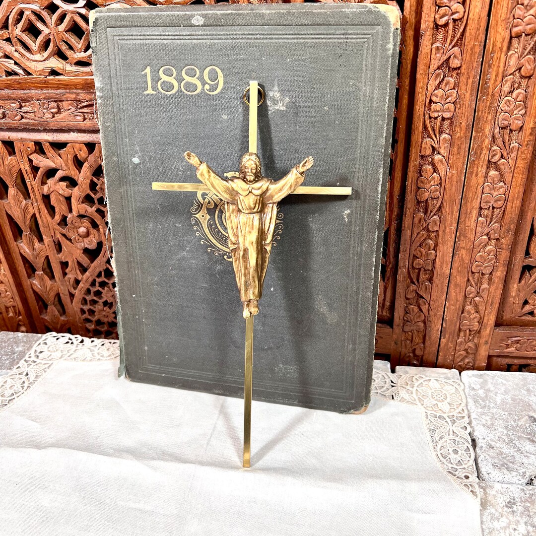 Crucifix Gold Tone Metal Vintage Christian Religious Gift Wall Hanging ...