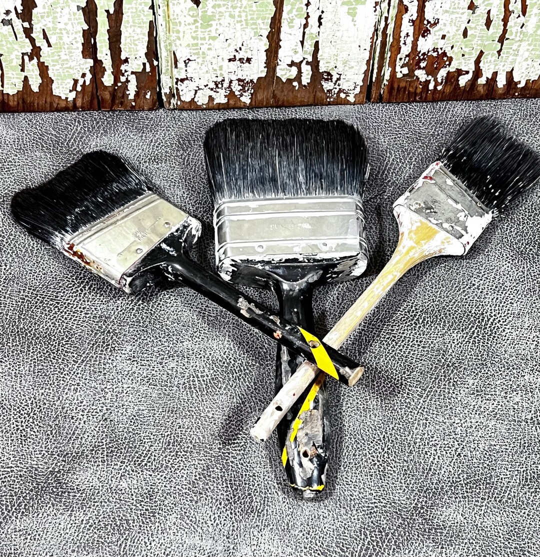 Wood Handled Paint Brush 3 Pc. Vintage Painting Tool Decor, Prop ...