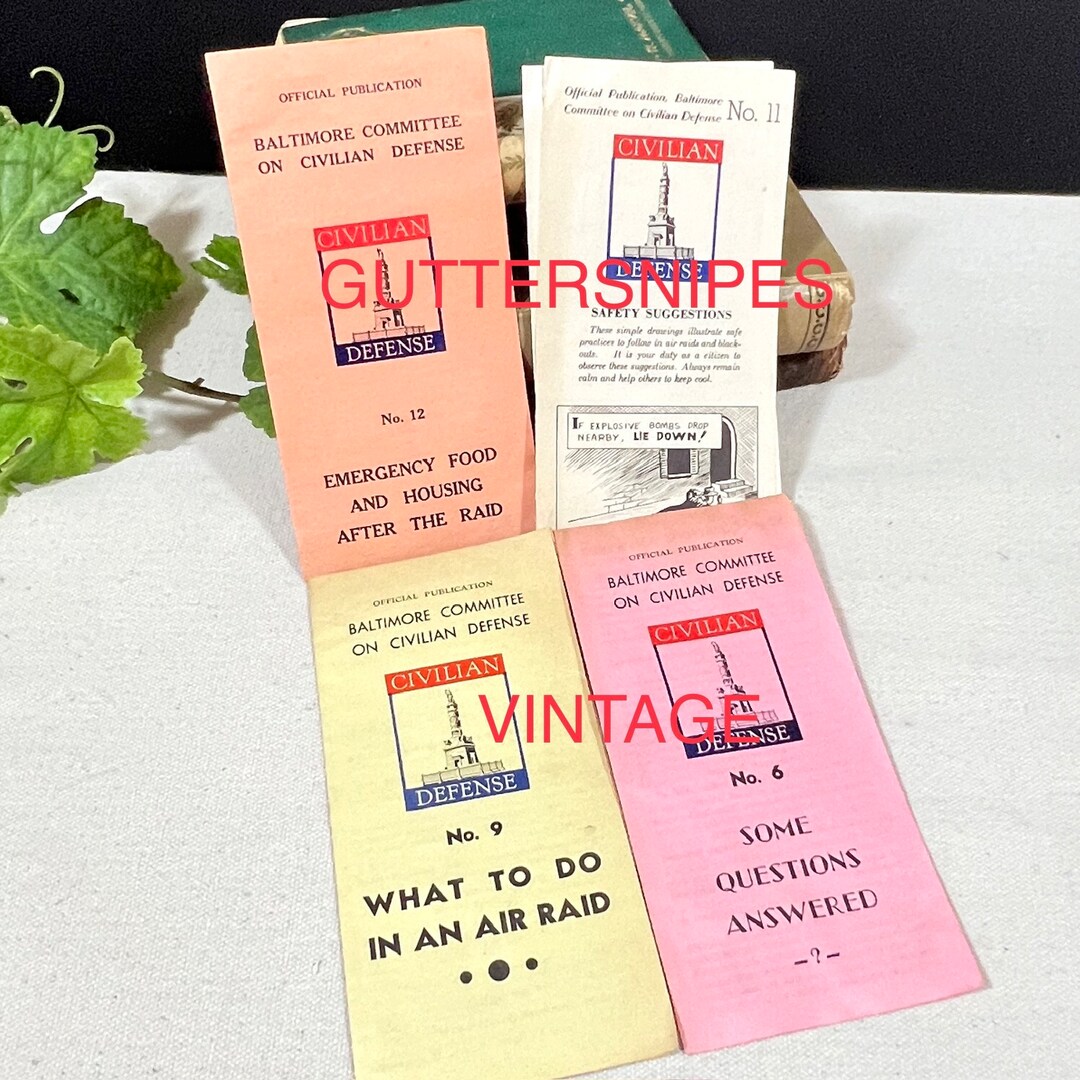 Booklets Air Raid War Time Civilian Defense Brochures No. 6, 9, 11, 12 ...