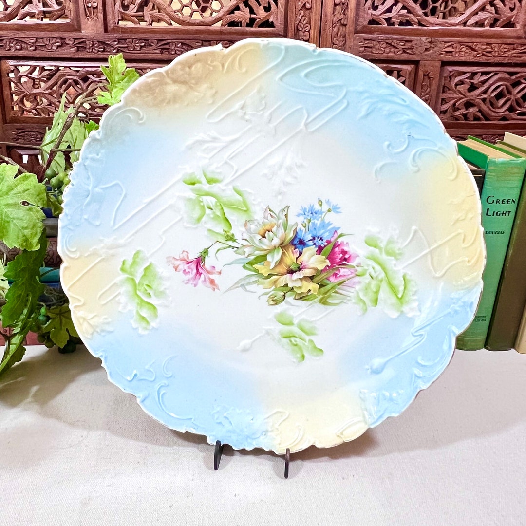 Large Hand Painted Decorative Edwardian Era Plate Antique - Etsy