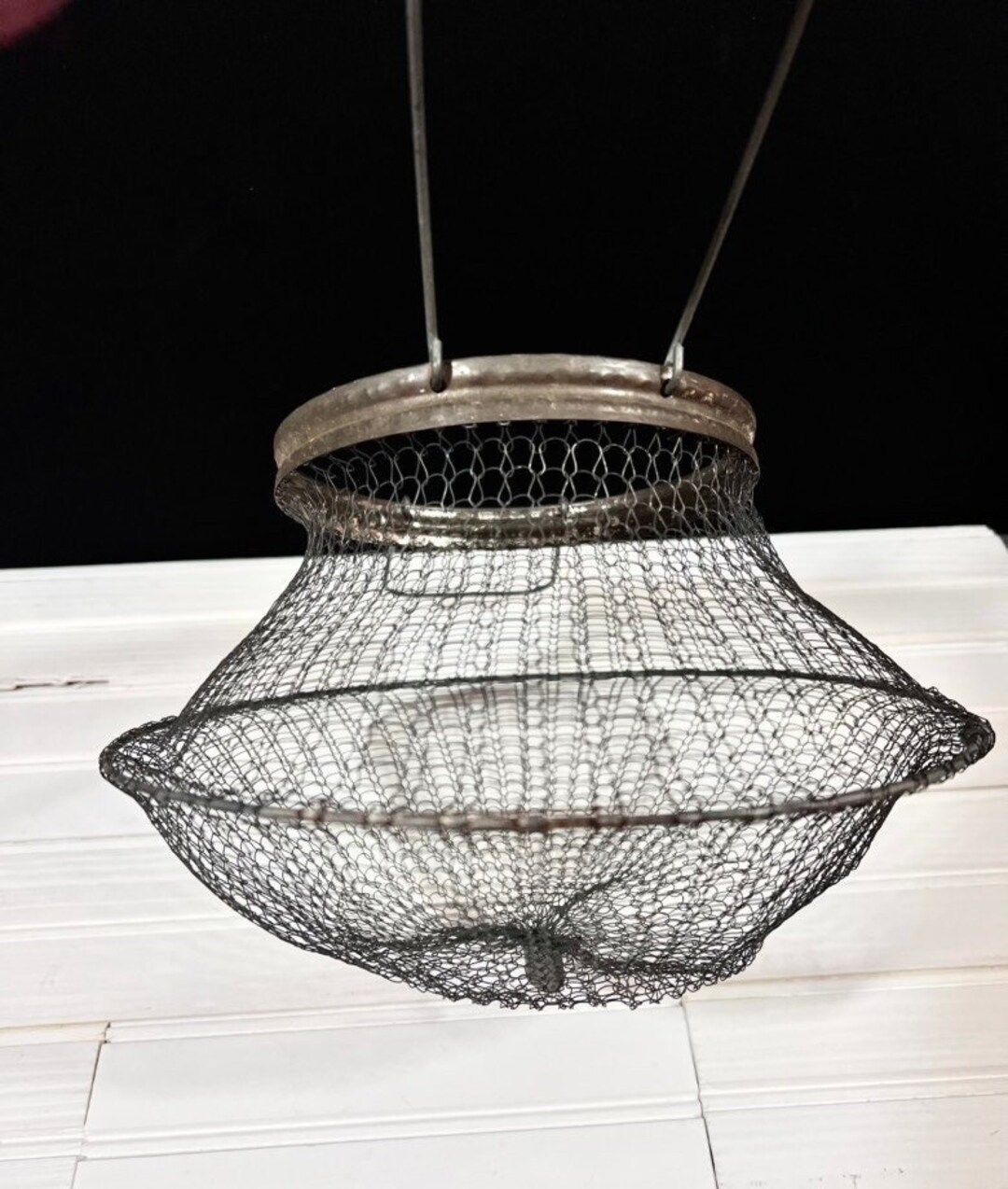 Wire Metal Mesh Basket Rustic Decor Fishing Minnow Basket - Etsy