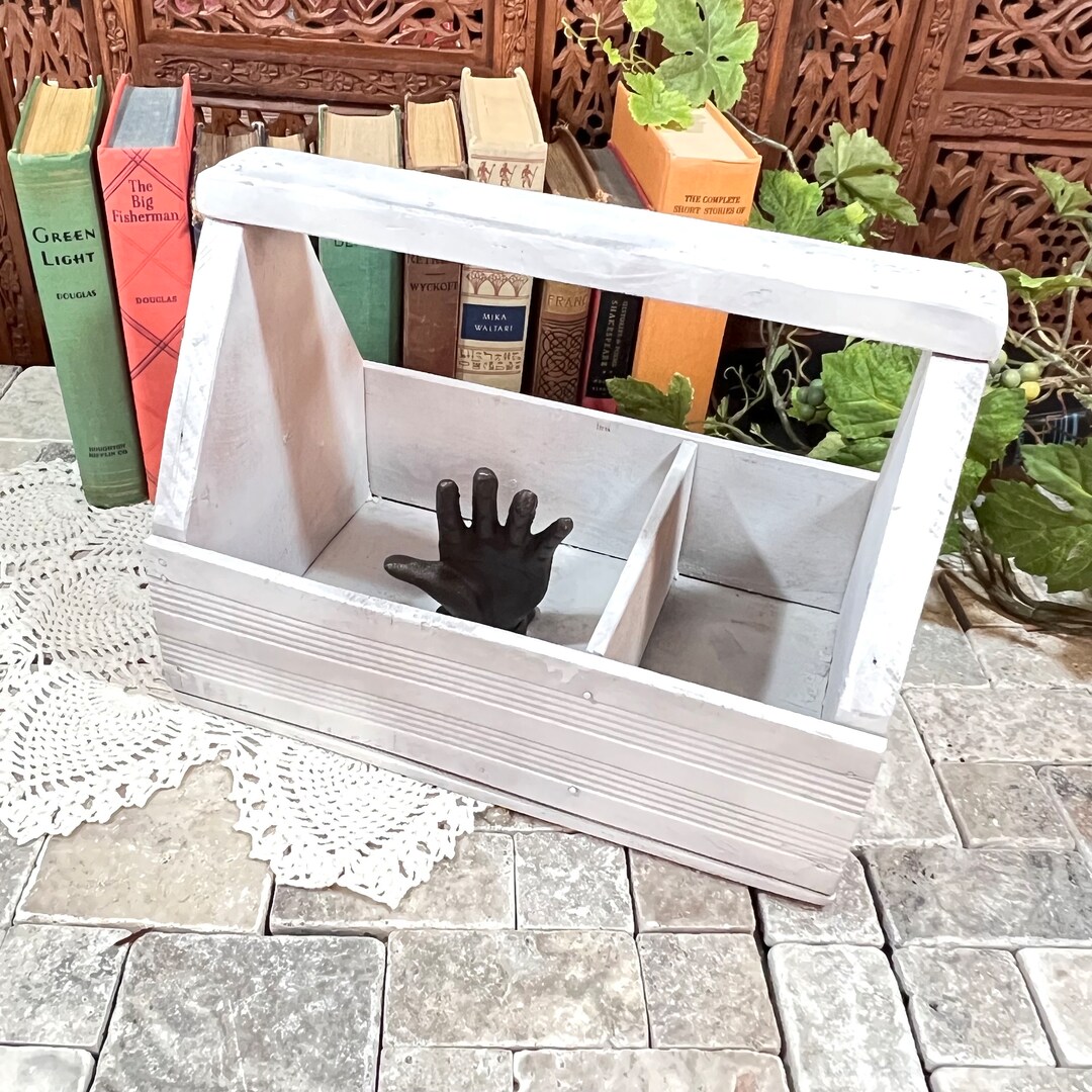 Rustic Wood Box in White Farmhouse Primitive Decor Vintage - Etsy