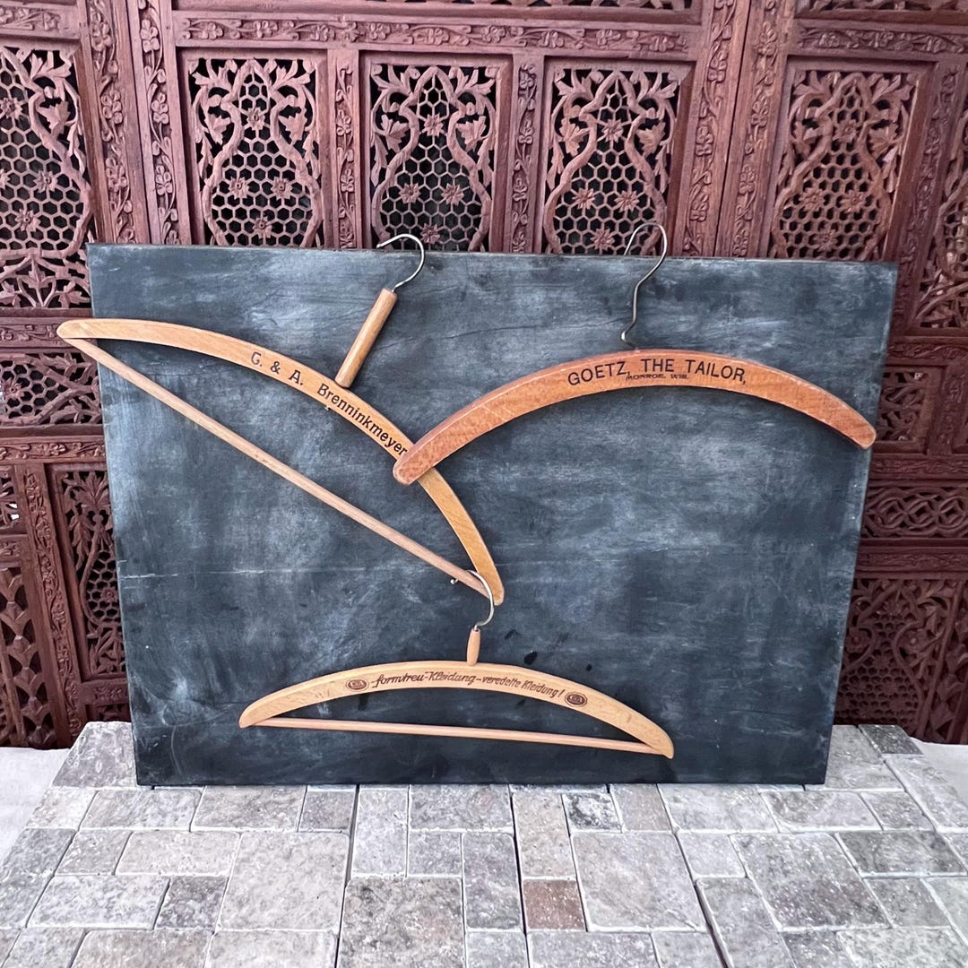 3 German Wood Clothes Hangers Vintage Clothing Clothes Hanger - Prop ...