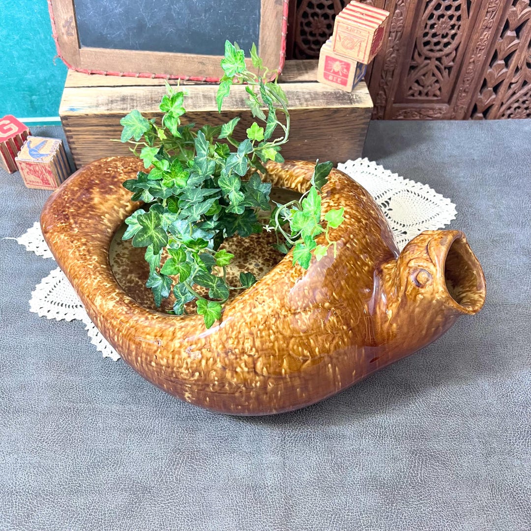 Weird, Odd and Unusual Bennington Style Pottery Bedpan W/ Bird Head ...