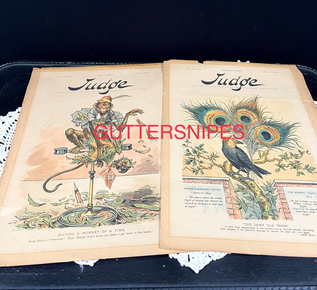 1894 Magazine Front Covers Judge Colorful Printed Paper Ready to Frame ...