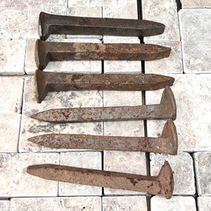 6 Scrap Metal Railroad Track Iron Spikes Working on the Railroad Craft ...