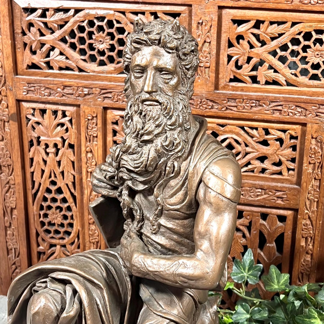 Hey Zeus - Bronzed Finish Plaster Greek God Zeus Statue - Vintage 15 1/ ...