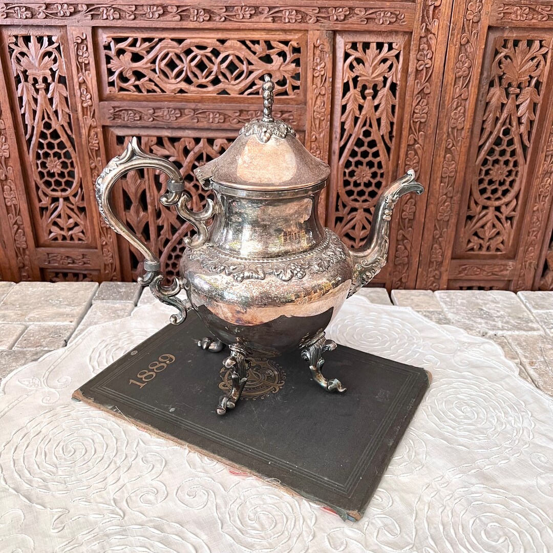 Ornate Tea Pot in Silver Plate on Copper Birmingham Silver Co ...