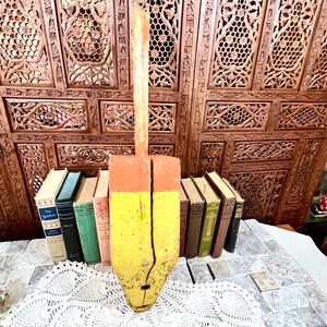 It's a Buoy Lake Home Chic Marine Wooden Buoy Yellow Orange Nautical ...