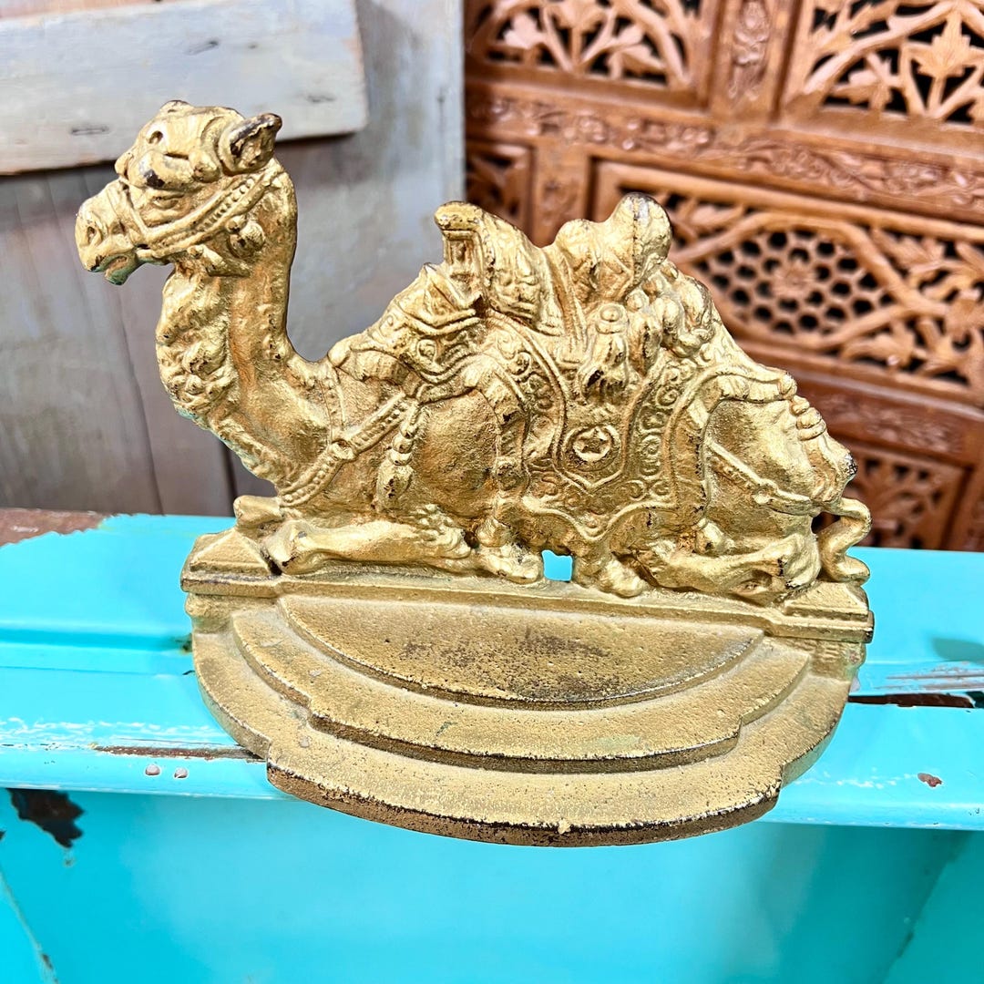 Unique Door Stop Camel Shaped Single Book End - Gold Finish on Cast ...