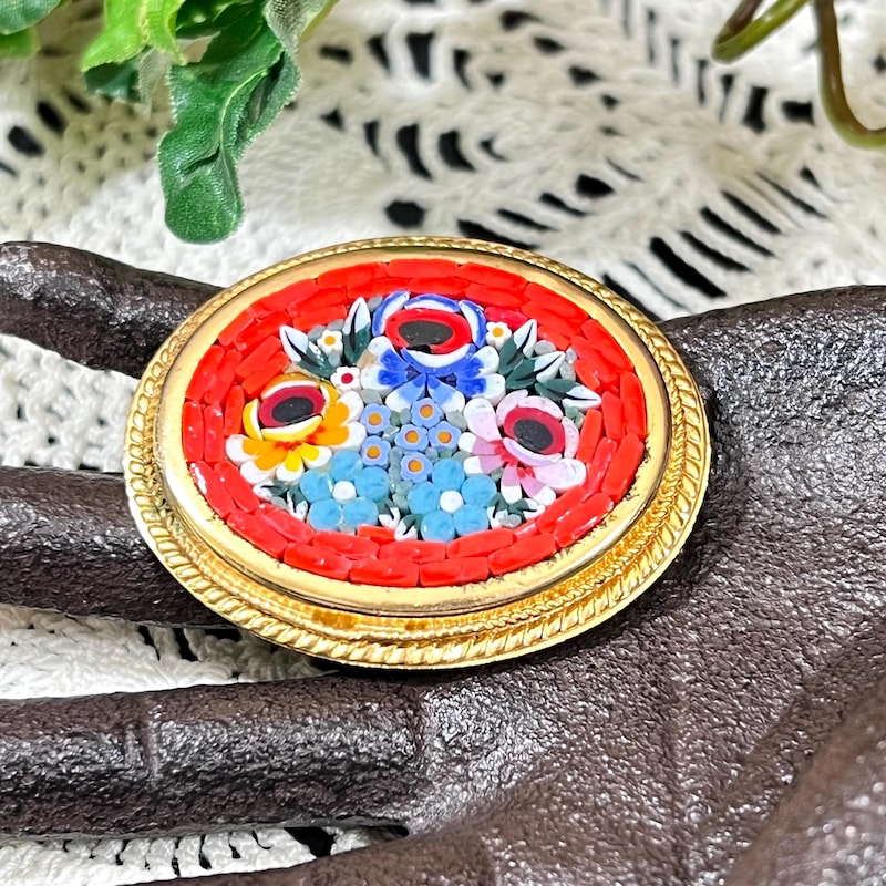 Micro Mosaic Brooch - Etsy